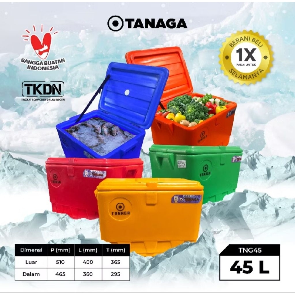 Jual Coolbox / Cooler Box Tanaga 45 Liter Termos Es Kotak Ikan Minuman ...