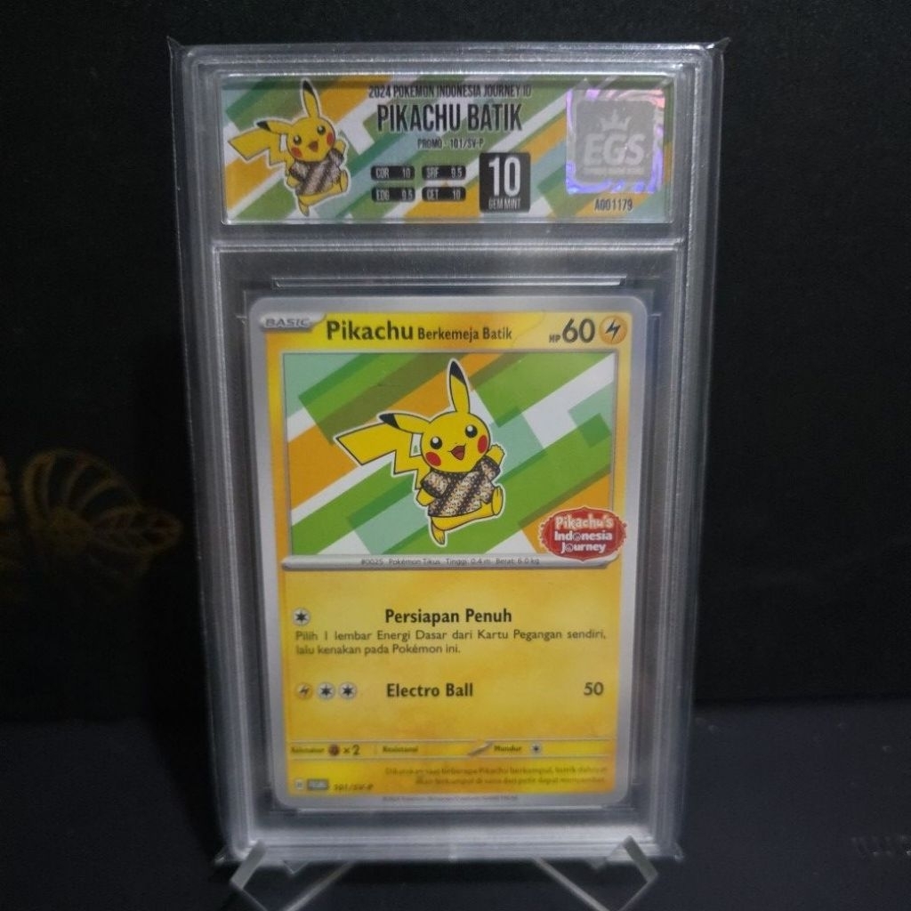 Jual pikachu batik v1 101 original egs custom slab 10 grading gem mint | Shopee Indonesia