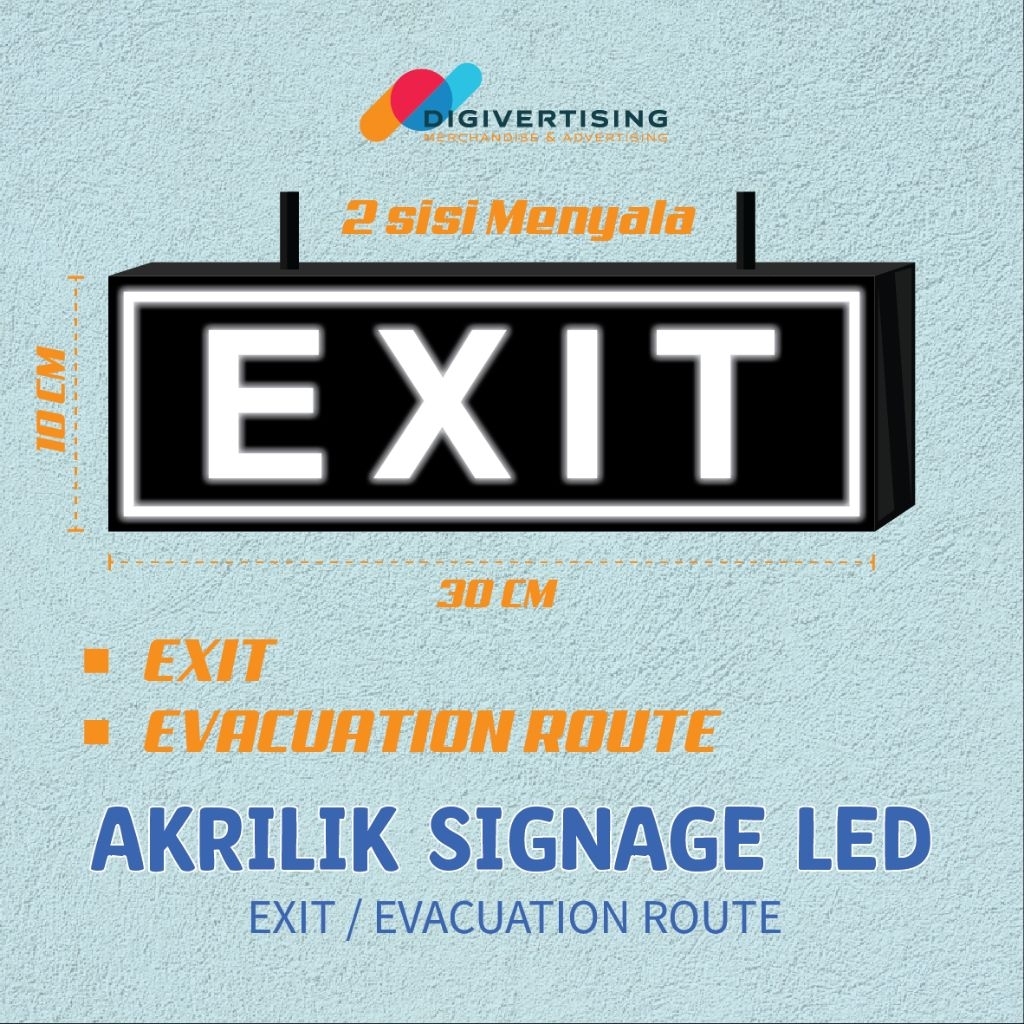 Jual SIGNAGE EMERGENCY LED - LAMPU EXIT/ LAMPU JALUR EVAKUASI - AKRILIK ...