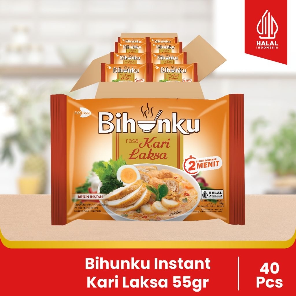 Jual Bihunku instant kari laksa 55gr 40pcs | Shopee Indonesia