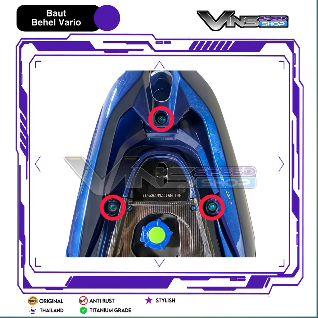 Jual Baut Behel Vario Titanium GR5 isi 3 Baut | Shopee Indonesia