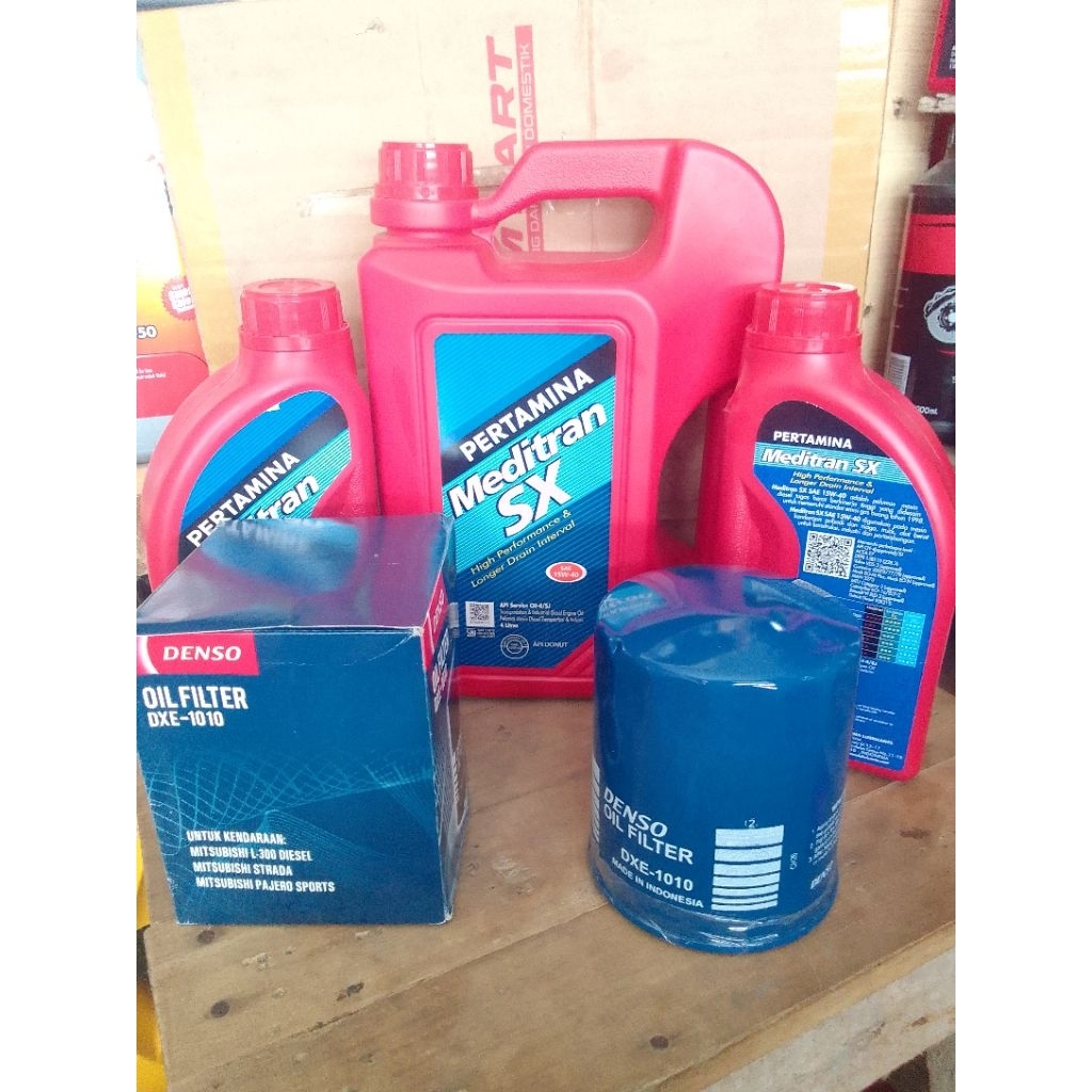 Jual Paket Oli 6 Liter/7 Liter Meditran SX Original + Filter Oli Denso ...