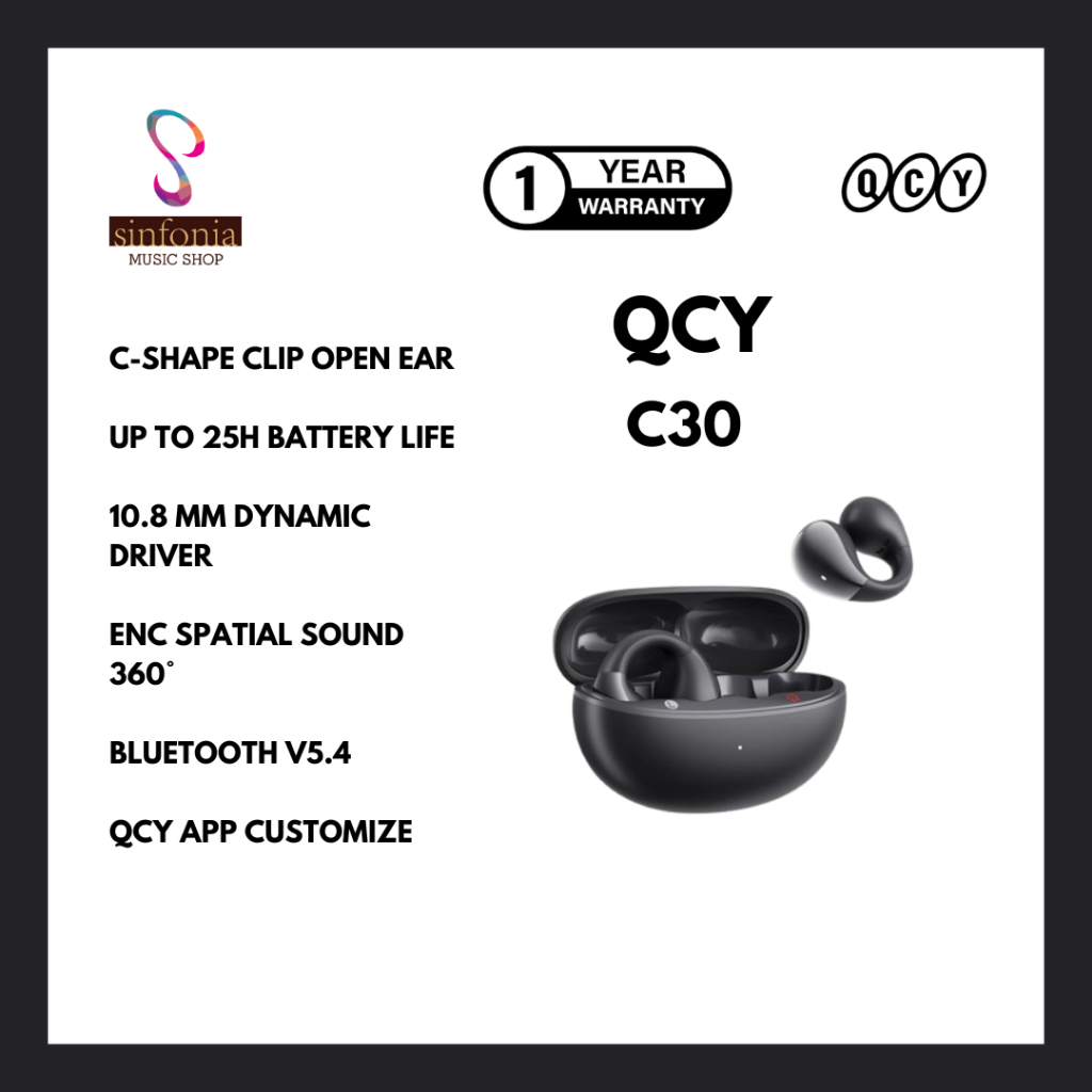 Jual QCY Crossky C30 Ear-Clip Open Ear TWS Earphones ENC Bluetooth 5.4 ...