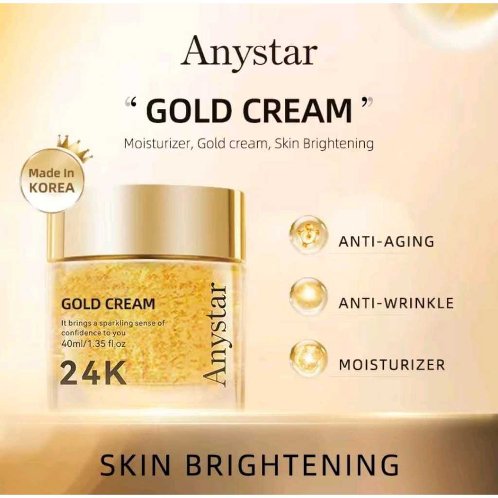 Jual (Korea-BPOM) Anystar Korean Gold Cream Moisturizer 40 ML | Shopee Indonesia