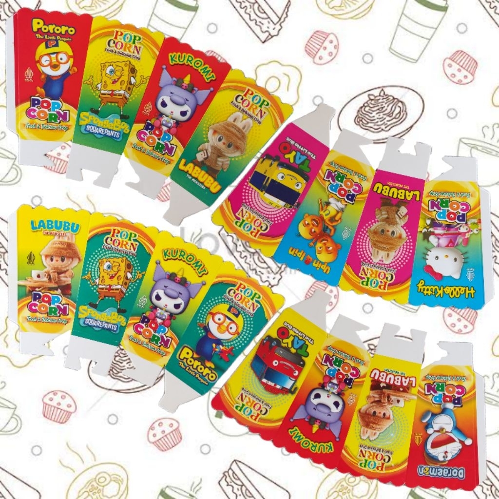 Jual kertas kemasan popcorn jumbo ukuran 14×8 cm / wadah popcorn besar ...