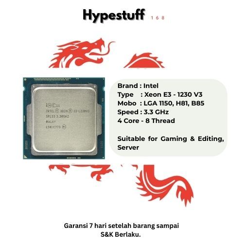 Jual Xeon E3 1230V3/1231V3 | CPU Gaming Editing LGA1150 | Setara i7 ...