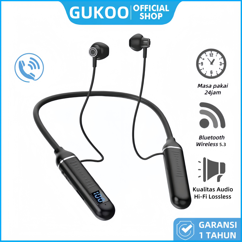 Jual GUKOO Headset Headphone Leher Bluetooth, Kualitas Suara Jernih ...