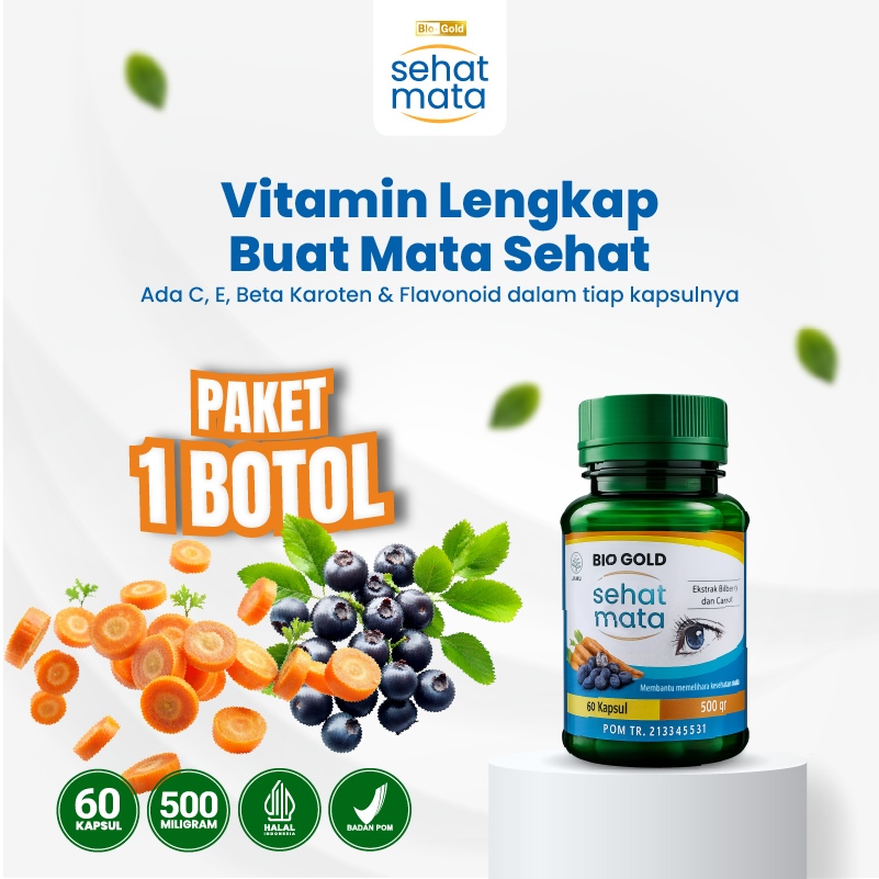 Jual Kapsul Sehat Mata Bio Gold Vitamin Ekstrak Blueberry & Wortel 60 ...