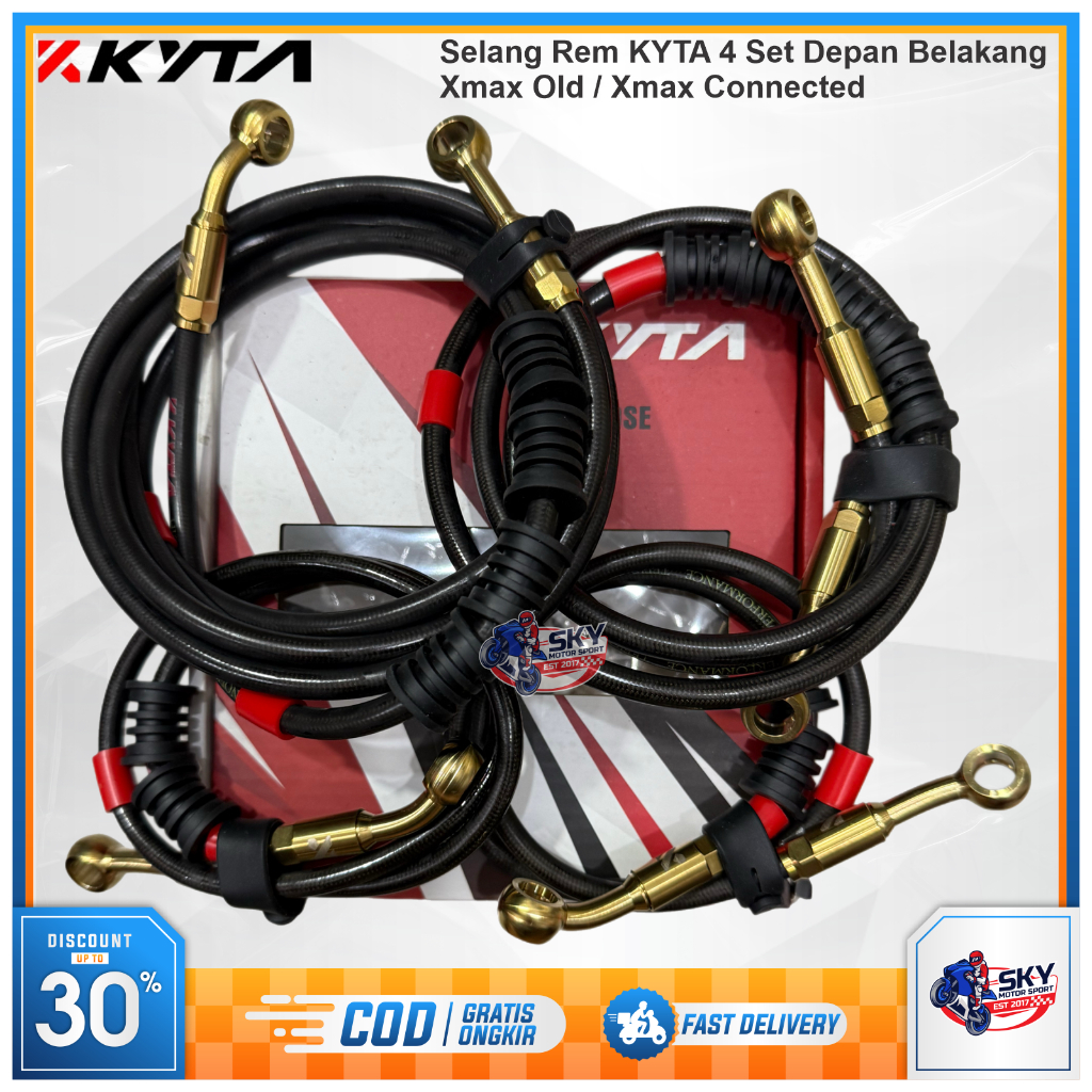 Jual Selang Rem KYTA Xmax Old / Xmax Connected 4 Pcs Depan Belakang ...