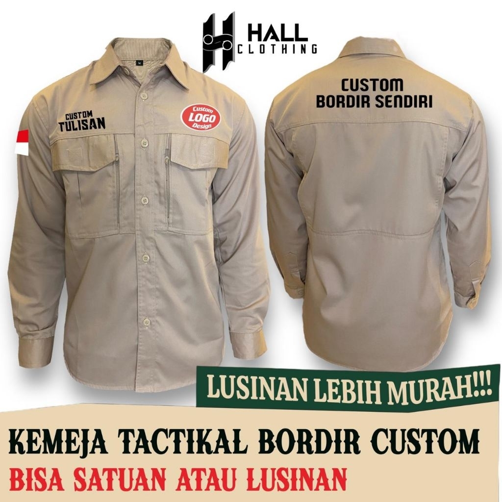 Jual KEMEJA TACTICAL BORDIR CUSTOM - BISA SATUAN/LUSINAN | Shopee Indonesia