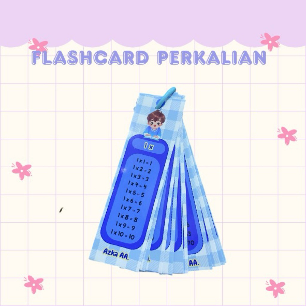 Jual FlashCard Perkalian TERMURAH Custom Nama Anak TK SD MTK Dasar ...