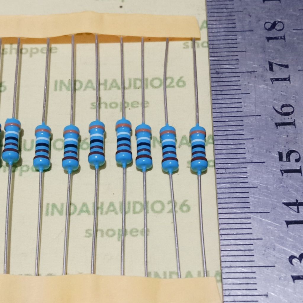 Jual taiwan 3K9 1/2W 1% metal film kaki tebal tembaga resistor 3.9 kilo ohm 1/2w 1 persen ...