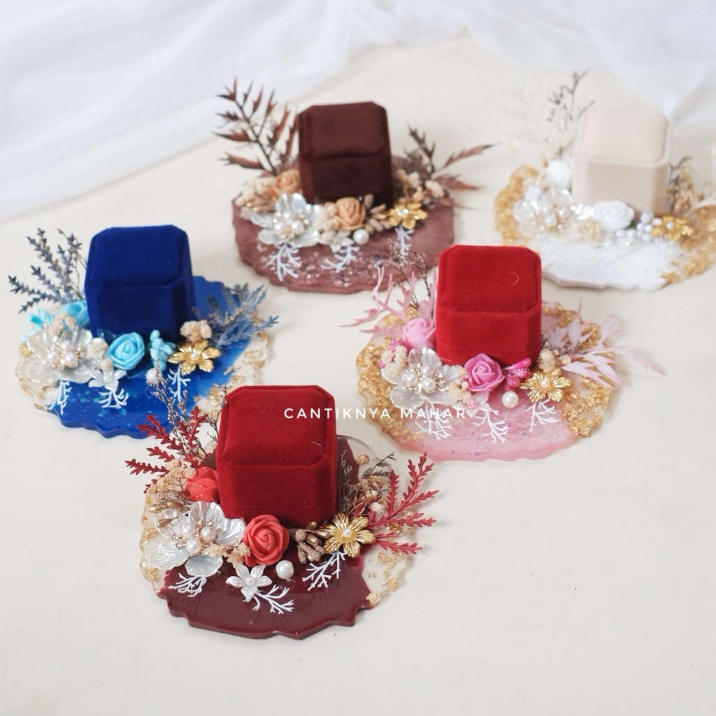 Jual Ring Box Resin Aesthetic - Custom Warna & Dekorasi Bunga | Shopee ...