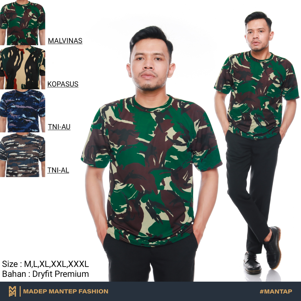 Jual Kaos Dryfit Loreng TNI Malvinas Kopasus TNI AU TNI AL Dryfit Kaos ...
