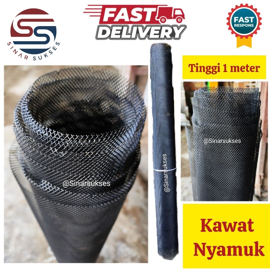 Jual Kawat Nyamuk Baja Hitam Per 0,5 Meter Pintu Tralis Expanded/ Kawat ...