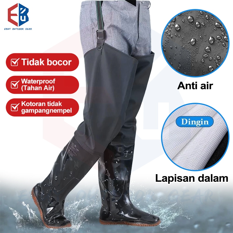 Jual Sepatu Boot Karet Tinggi Hitam/Sepatu air/Sepatu Boot Sawah ...