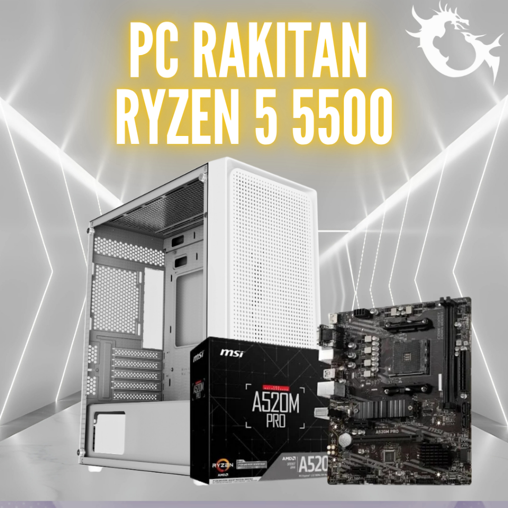 Jual PC Rakitan Ryzen 5 5500 TRAY | ASROCK B550M PRO SE | 16Gb Kit 3200 | 512GB Nvme | - PC Only ...