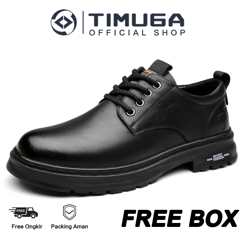 Jual Timuga Sepatu Pria Hitam Sepatu Formal Oxford Sepatu Branded ...
