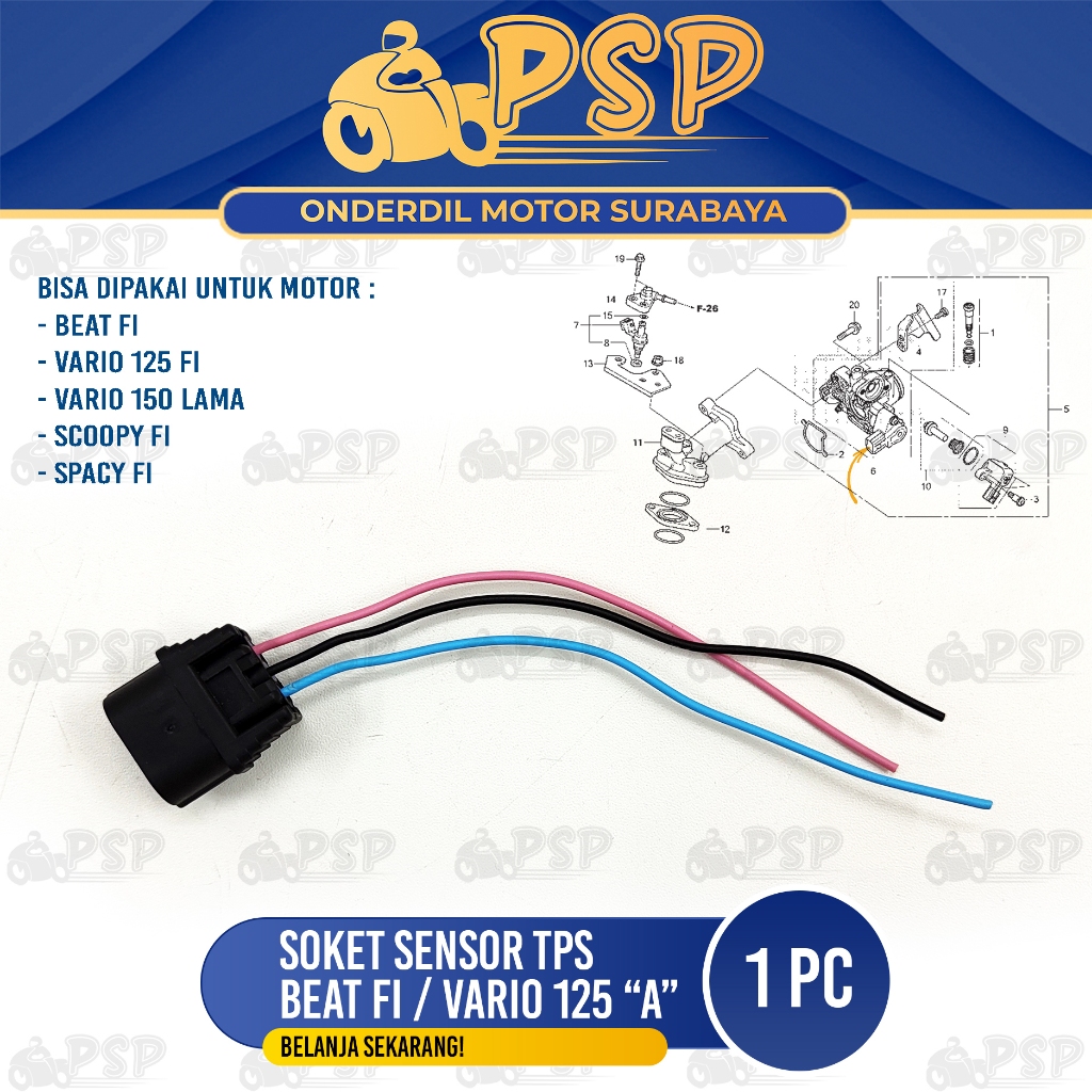 Jual Soket Sensor TPS Beat Fi / Vario 125 "A" - Kabel Socket Switch ...
