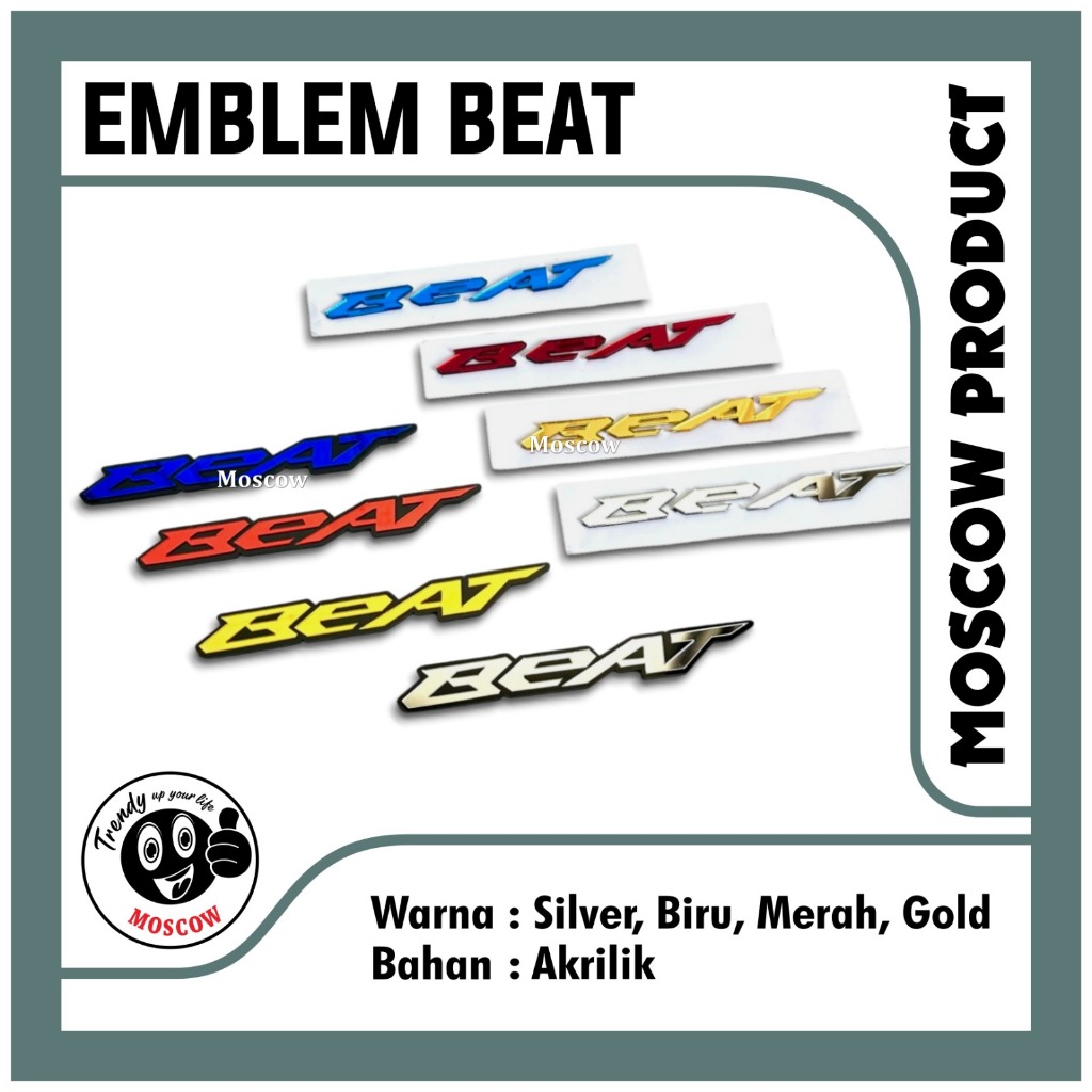 Jual EMBLEM BEAT 3D TIMBUL STICKER EMBLEM MOTOR ISI 2 PCS SET KANAN ...