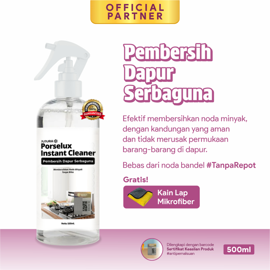 Jual Porselux Instant Cleaner Pembersih Dapur Serbaguna 220ml dan 500ml ...