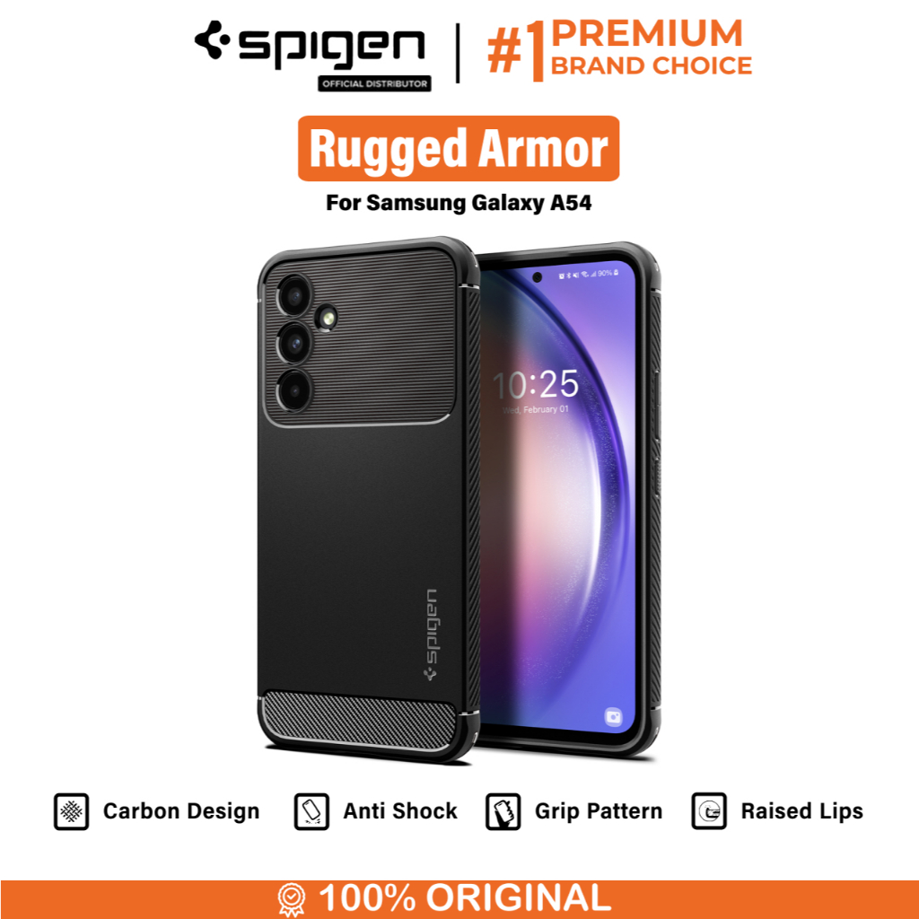 Jual Case Samsung Galaxy A54 Spigen Rugged Armor Carbon TPU Cover Casing | Shopee Indonesia
