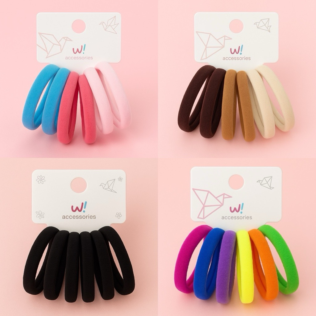 Jual W! Accessories Ikat Rambut Donut Premium 4.5cm (6pcs) | Shopee ...