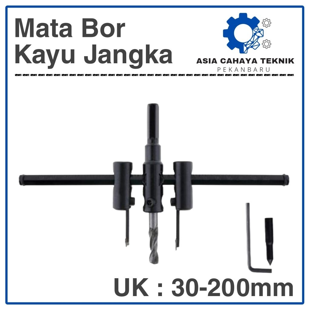 Jual Mata Bor Kayu Jangka 30-200 mm Adjustable Circle Hole Saw Cutter ...