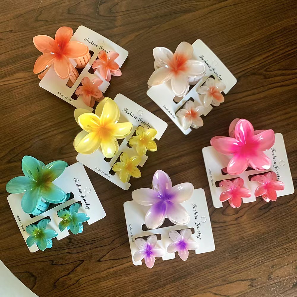 Jual Jepit Rambut 3in1 Korean Bunga Kamboja Bali Flower Hair Clip Style ...