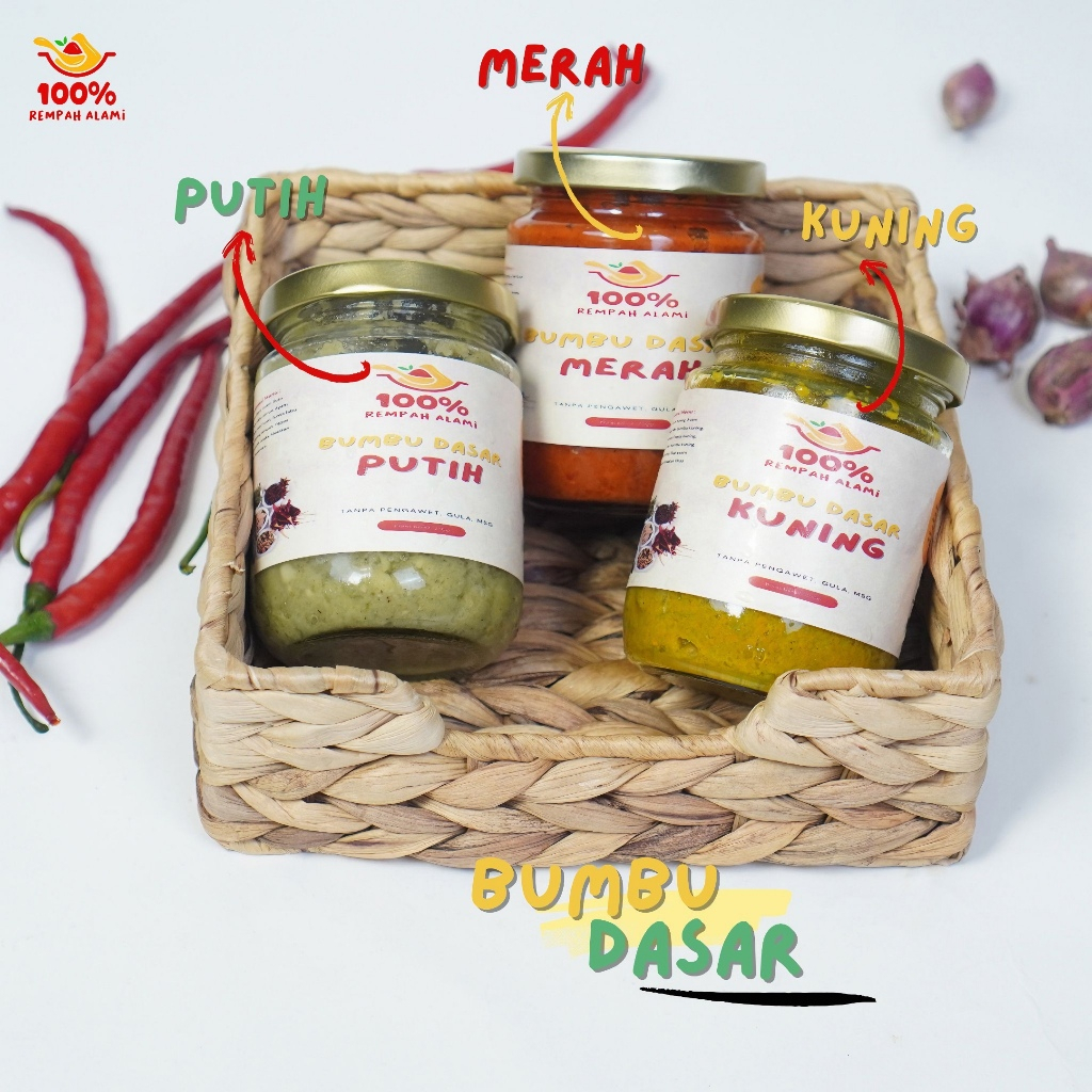 Jual 100persen Bundling Bumbu Dasar Putih Merah Kuning Masak Instan ...