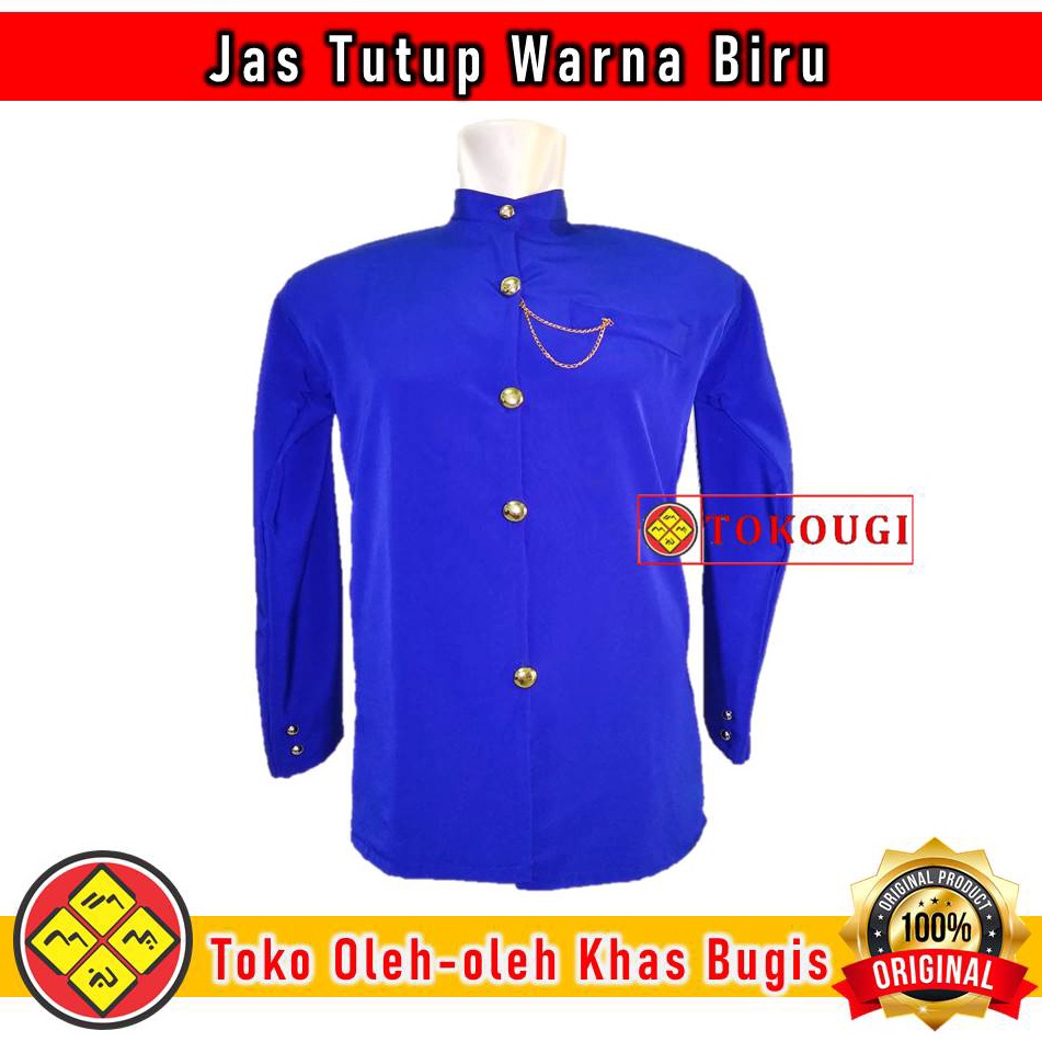 Jual KODE G79X Jas Tutup Khas Adat Bugis Makassar Warna Biru Terbaru ...