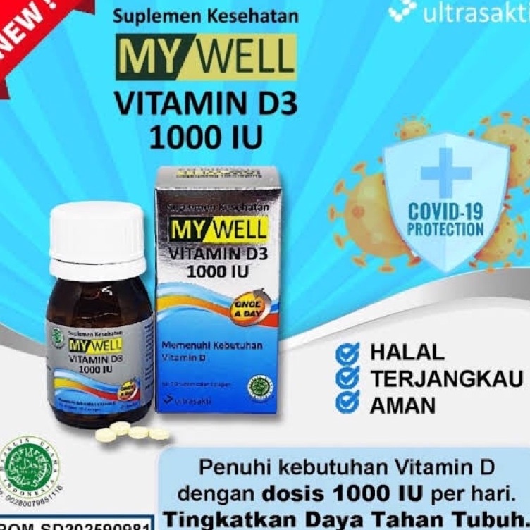 Jual Jessen Mywell My Well Vit D3 1 4 IU 2 Tablet Suplemen Vitamin D 1 ...