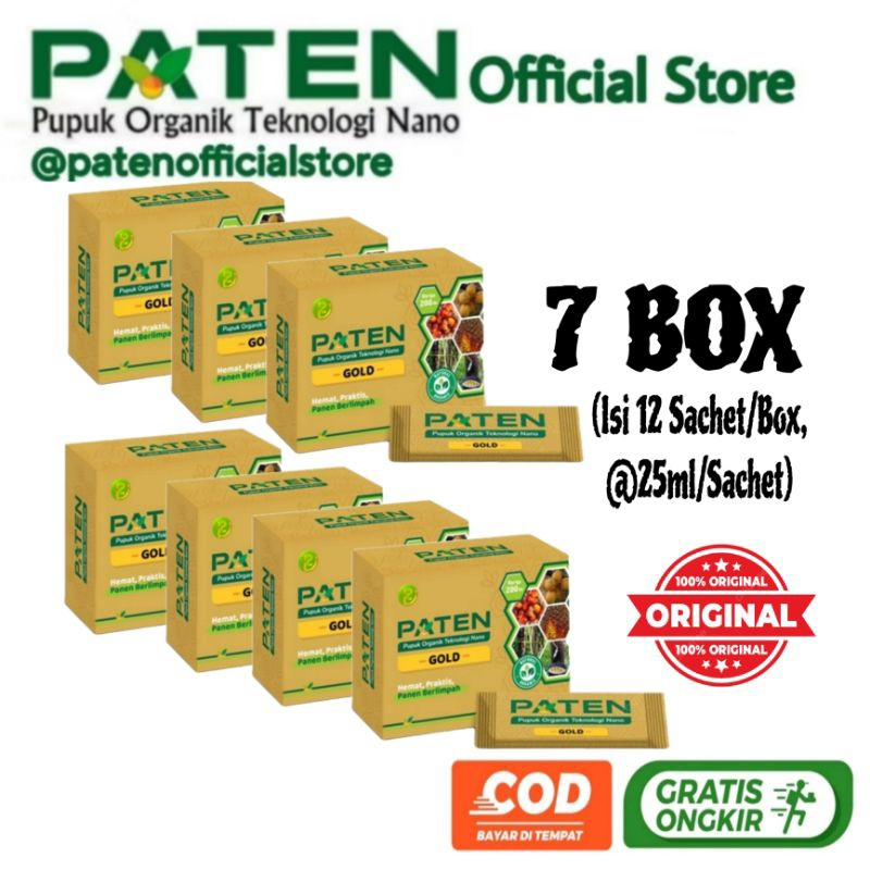 Jual PUPUK ORGANIK PATEN GOLD 7 BOX (Isi 12 Sachet/Box @25ml/Sachet ...
