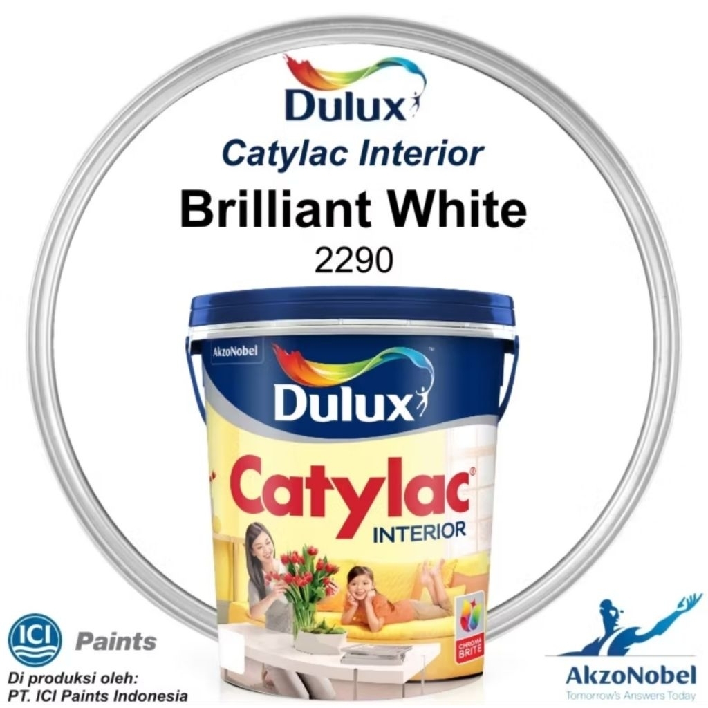 Jual Cat Dulux Catylac interior Brilliant White 2290 5 Kg Gallon Warna ...