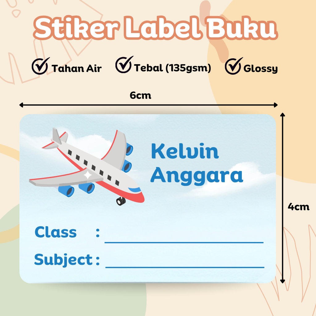 Jual Stiker label buku anak/stiker buku/stiker nama buku | Shopee Indonesia