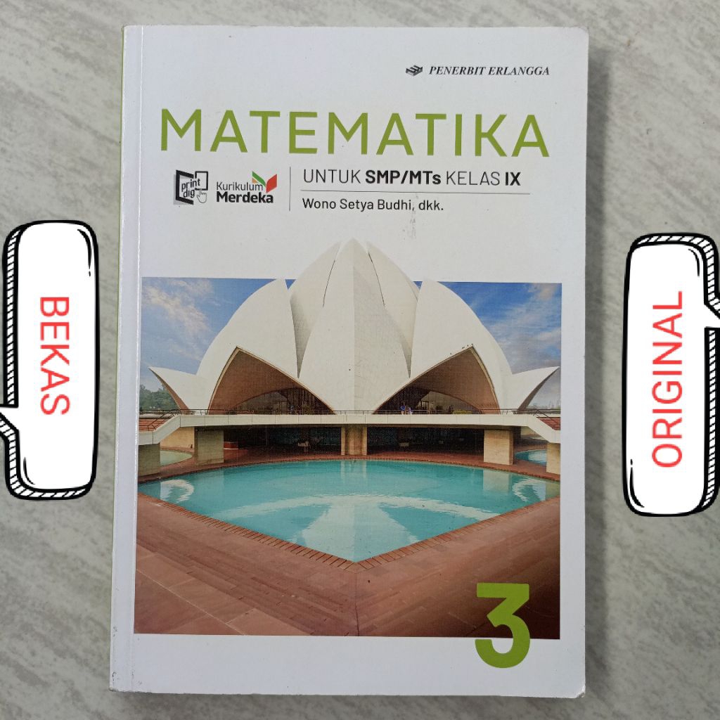 Jual Buku MTK Matematika Kelas 9 IX 3 III SMP MTS Penerbit Erlangga Kurikulum Merdeka - Wono ...