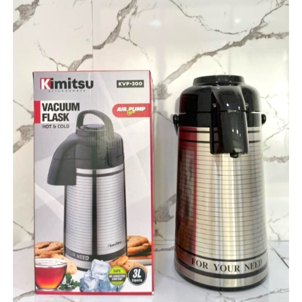 Jual Thermos Termos Kaca Tekan Pompa KIMITSU KVF-300 3L 3Liter 3 Liter ...