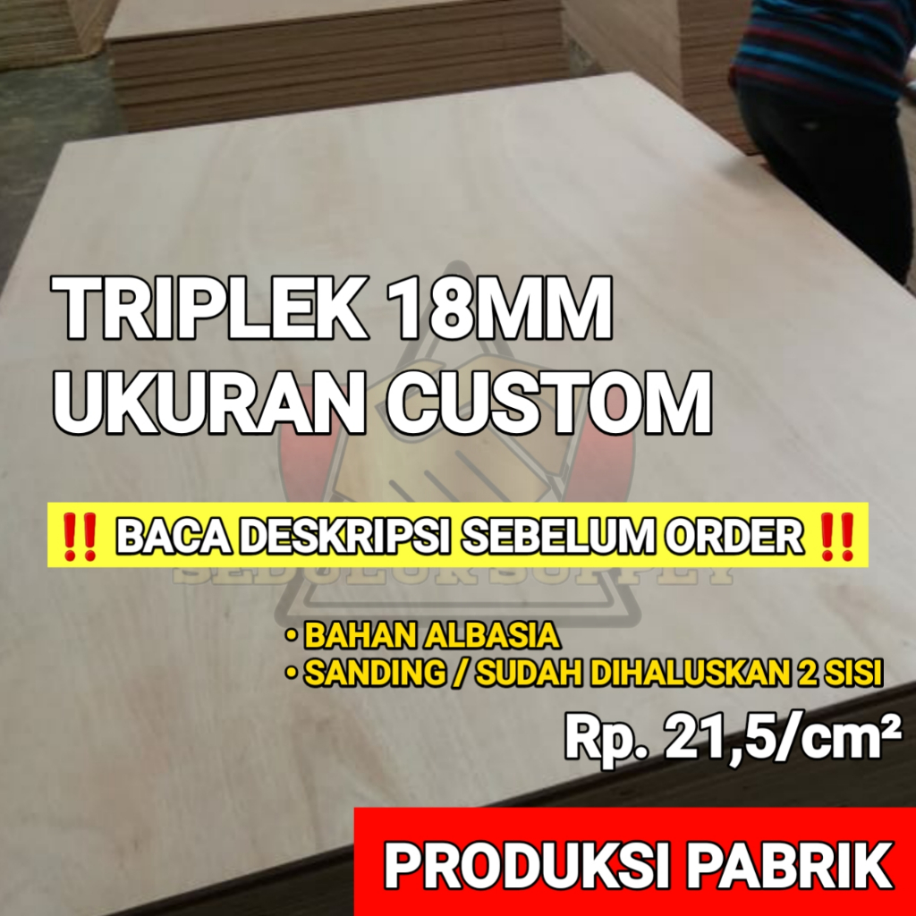 Jual PAPAN KAYU TRIPLEK / MULTIPLEK 18MM ALBA UTY UKURAN CUSTOM ...