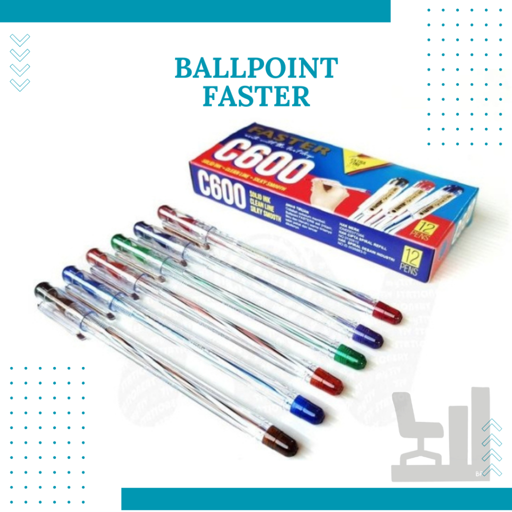 Jual FASTER Ballpoint Extra Fine 0,7 mm | Black Ink | Bolpen FASTER ...