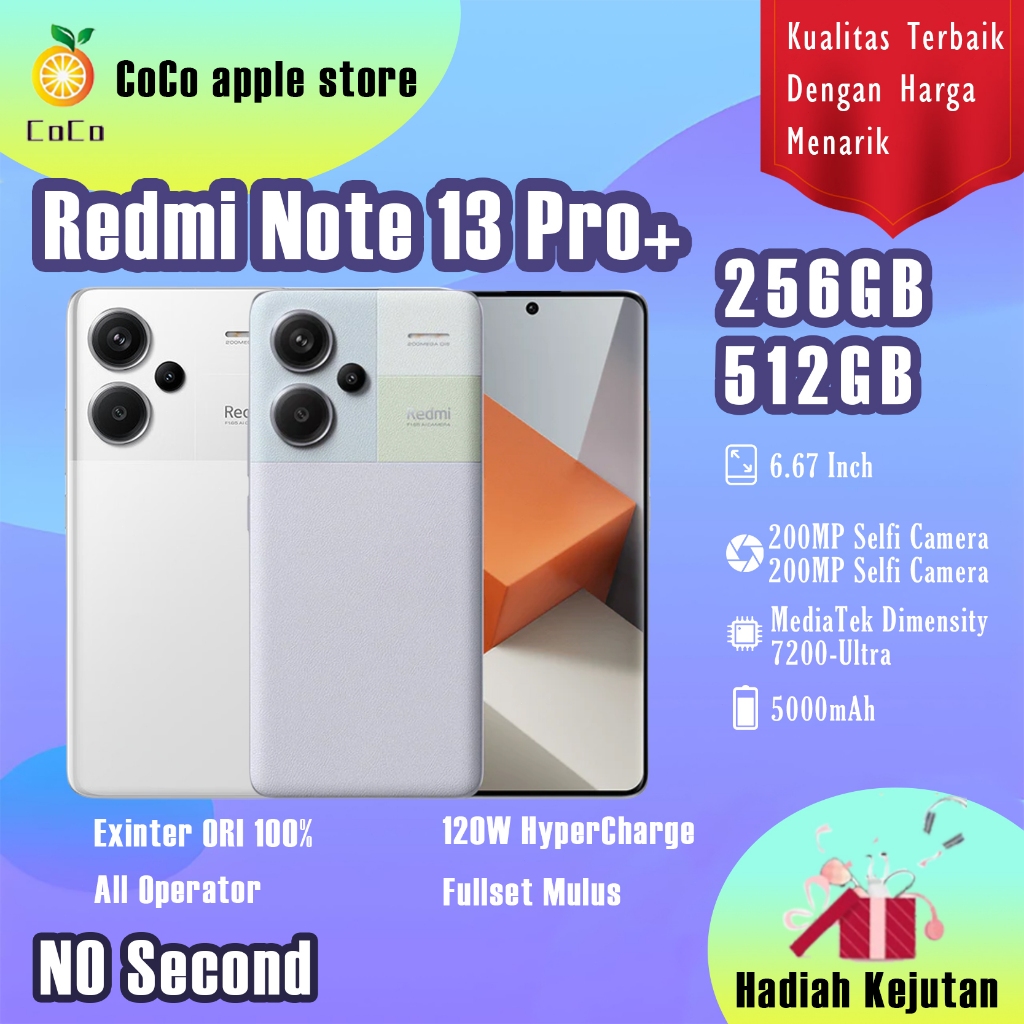 Jual Xiaomi Redmi Note 13 Pro+ 5G New Original100% Inter Rm 8/256GB 12 ...