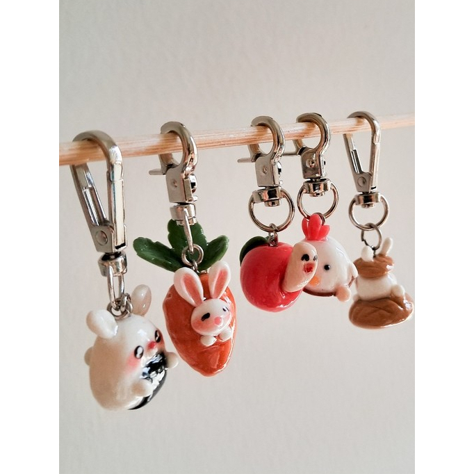 Jual Cute Animal Series Clay Keychain Animal Clay Craft |HANDMADE ...