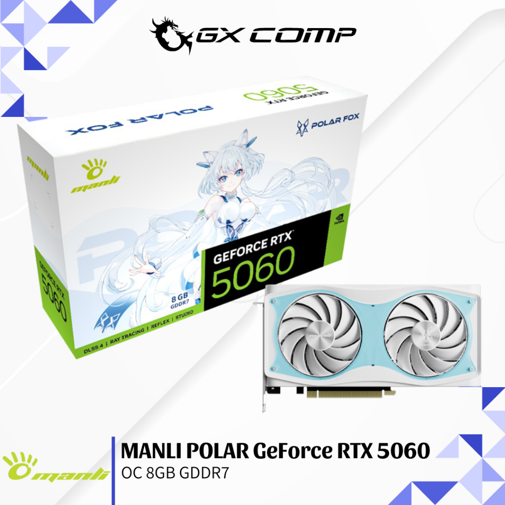 Jual Manli Polar Fox GeForce RTX 5060 OC 8GB GDDR7 | Shopee Indonesia