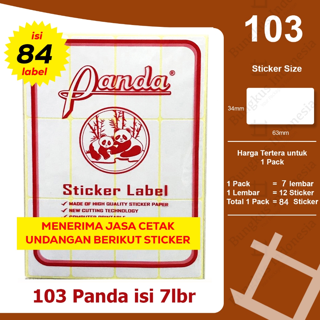 Jual Stiker Label 103 PANDA / Sticker Label Undangan | Shopee Indonesia