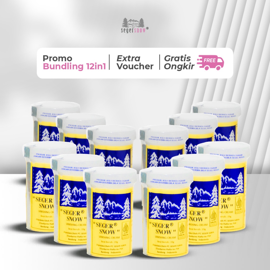 Jual Seger Snow Bundle 12in1 Vanishing Cream Botol Kecil 19gr 12Pcs ...
