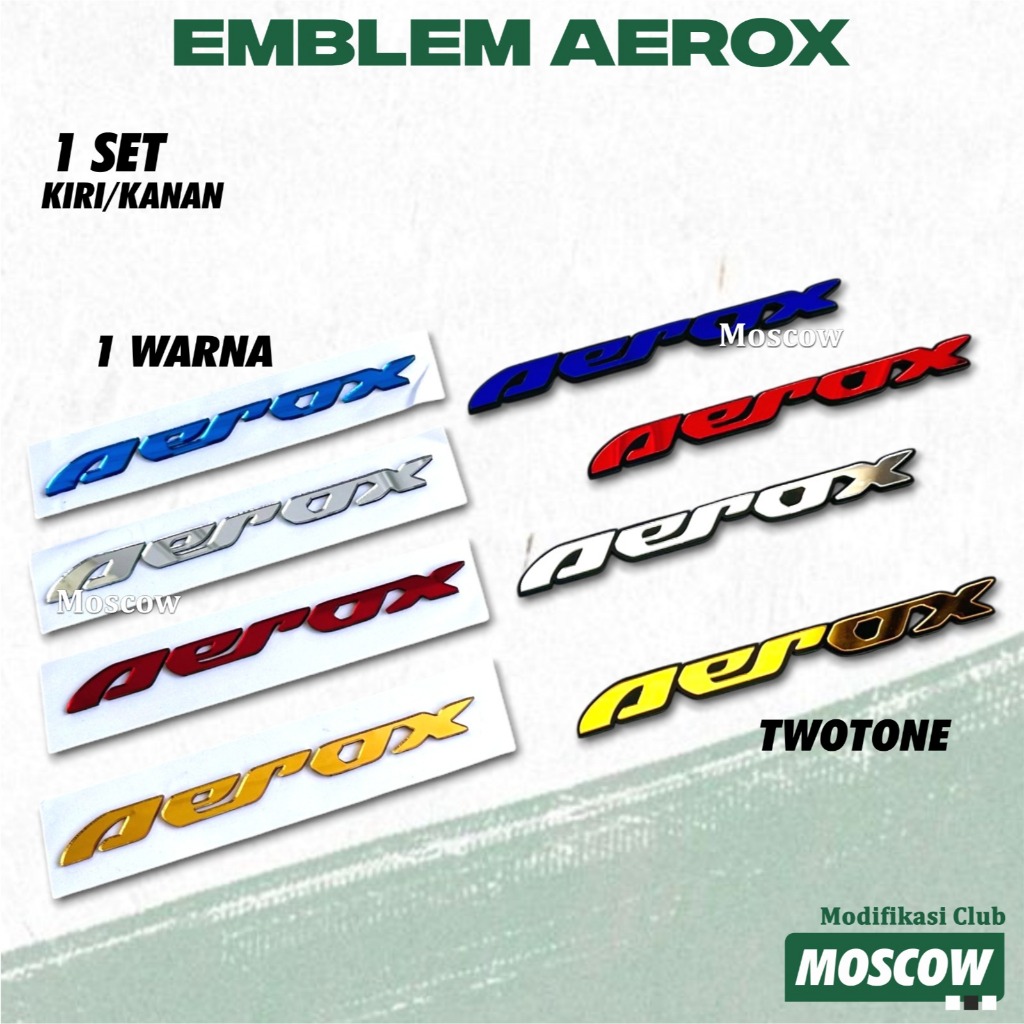 Jual EMBLEM AEROX AKRILIK 3D SET SEPASANG KANAN KIRI / STICKER KACA ...