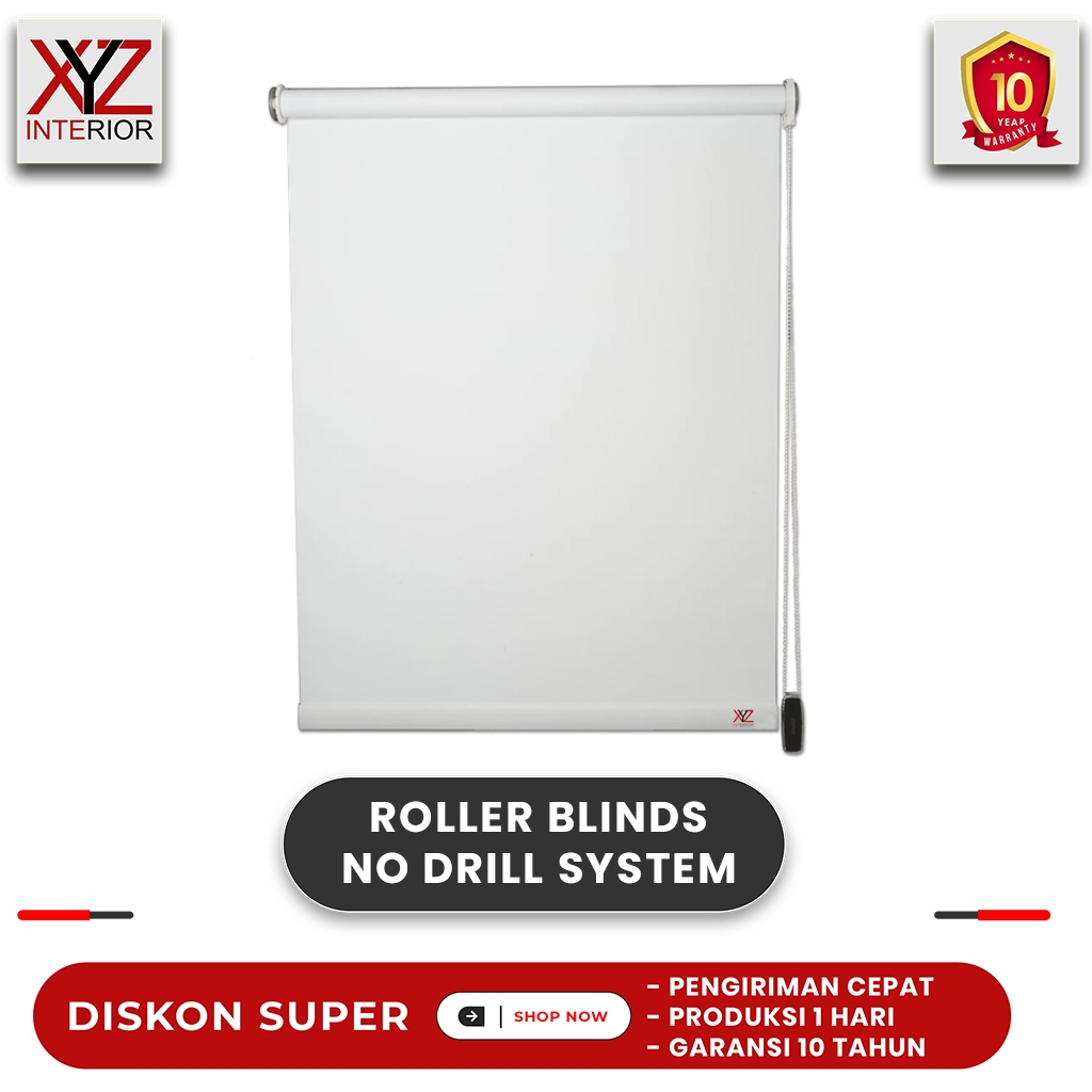 Jual XYZ INTERIOR - Nove Roller Blinds No Drill System Blackout 100% ...