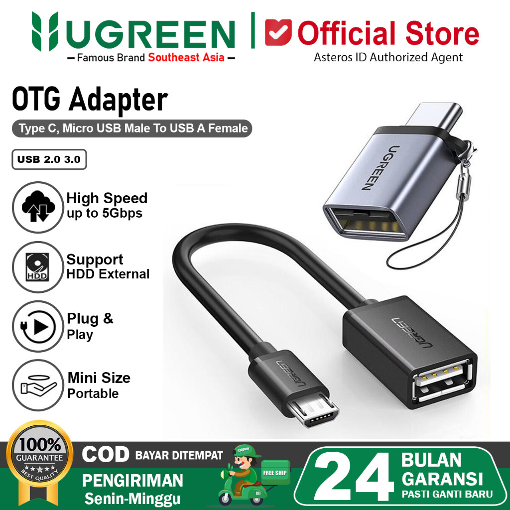Jual UGREEN OTG Type C To USB 3.0 Charging, Data Transfer, HDD ...