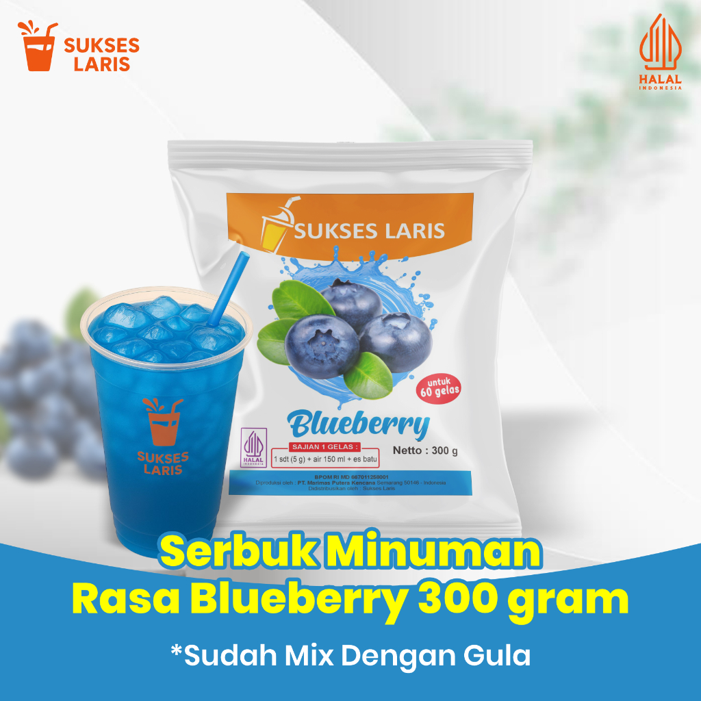 Jual BUBUK MINUMAN RASA BLUEBERRY 300 GRAM | BUBUK MINUMAN RASA ...