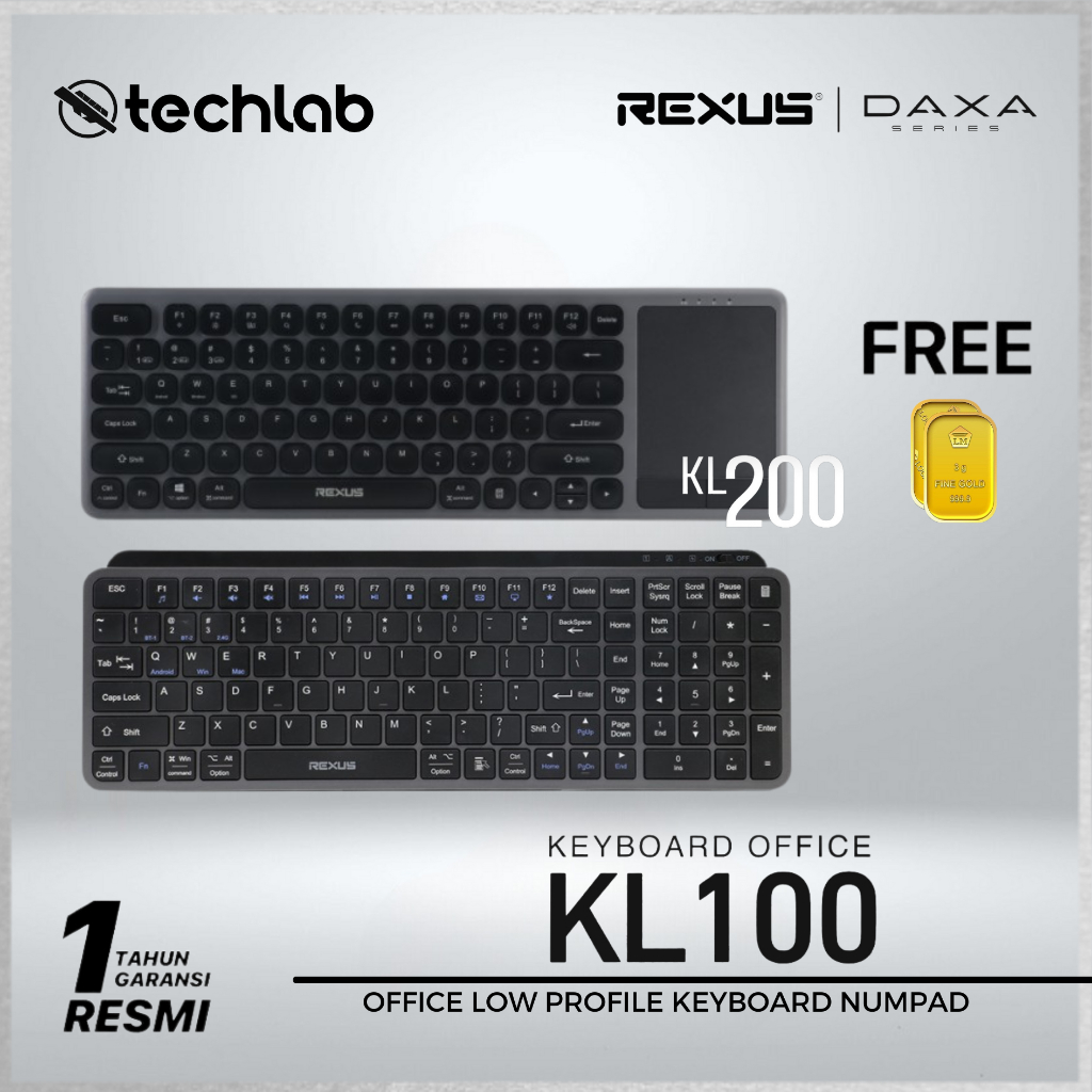 Jual Rexus KL100 / KL200 Keyboard Office Combo with Trackpad | Shopee ...