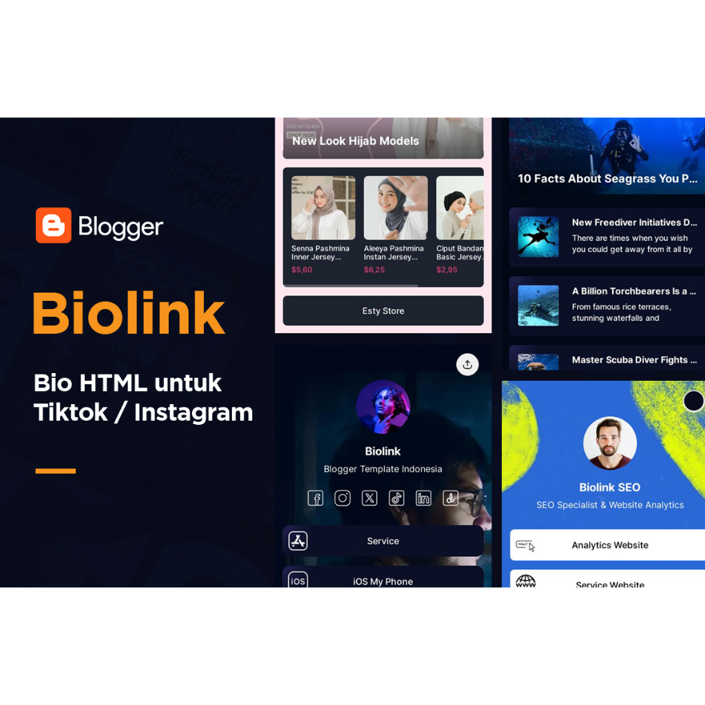 Jual Biolink Website Profil BLOGGER HTML untuk Kreator Digital ...